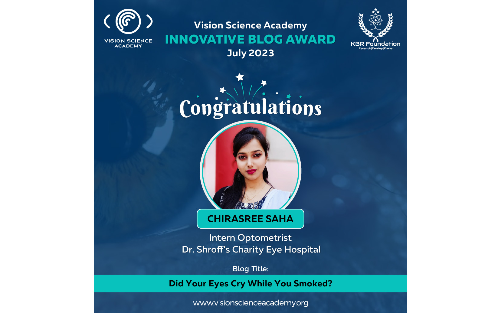 VSA – KBRF Awards | July 2023 - Vision Science Academy